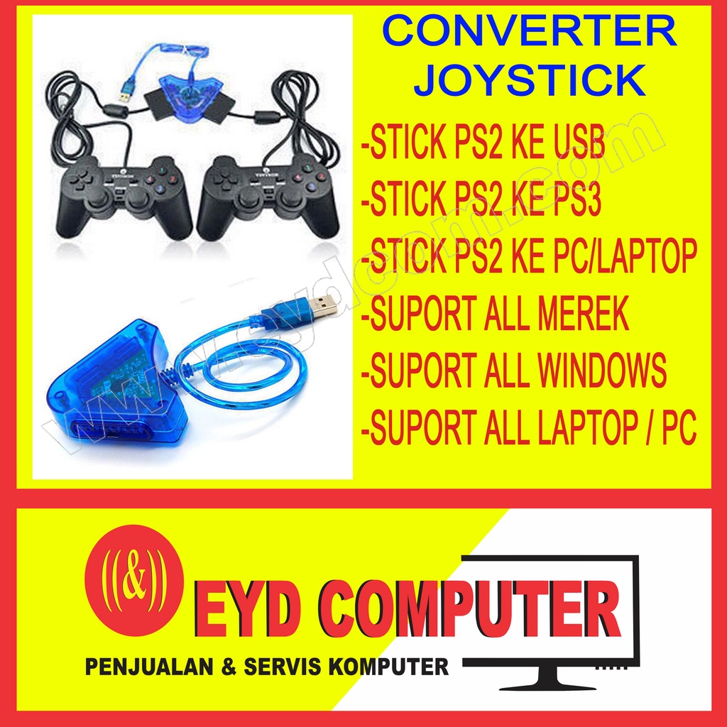 Jual CONVERTER DOUBLE STIK PS2 TO USB KONVERTER UNTUK STICK PS 2 DUA KE ...