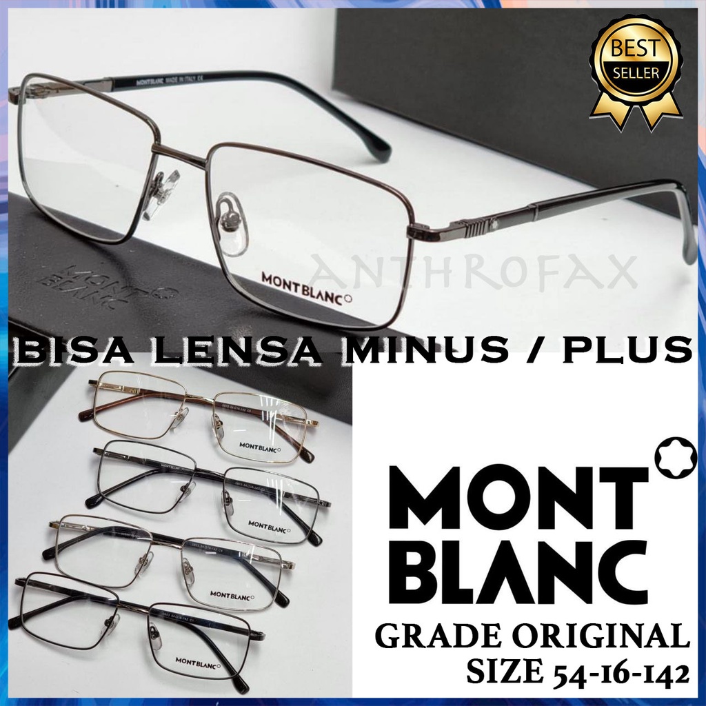 Jual Frame Kacamata Baca Mont Blanc Grade Original Black/Hitam Minus ...