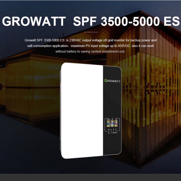 Jual Growatt PV Solar Inverter Off-Grid 5KW SPF 5000 ES / 5000ES 48V + WiFi | Shopee Indonesia