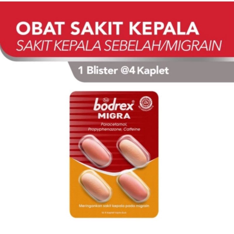 Jual Bodrex Migra isi 1 Strip 4 kaplet | Shopee Indonesia