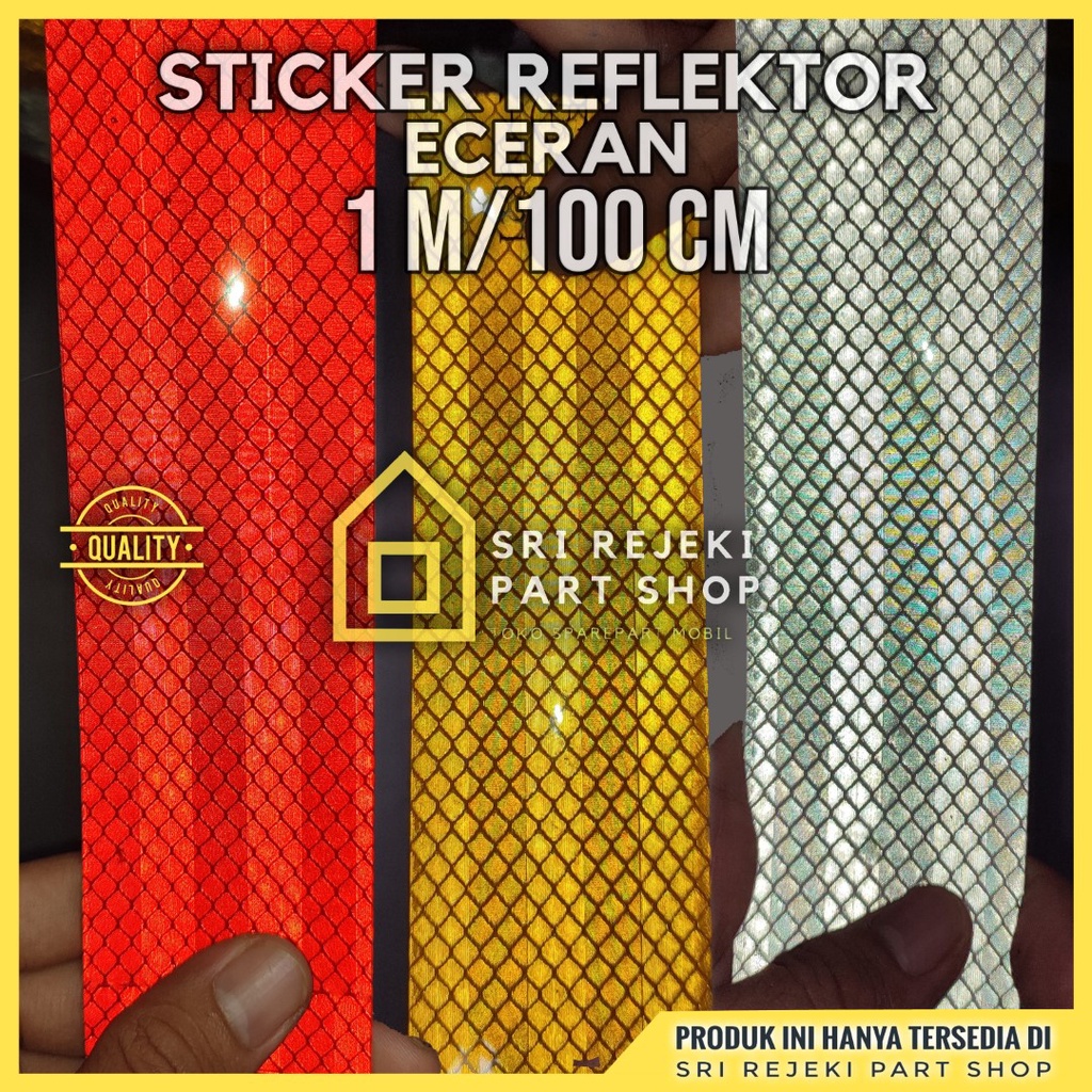 Jual Sticker Reflektor Eceran 100 Cm 1 Meter Stiker Pemantul Cahaya ...