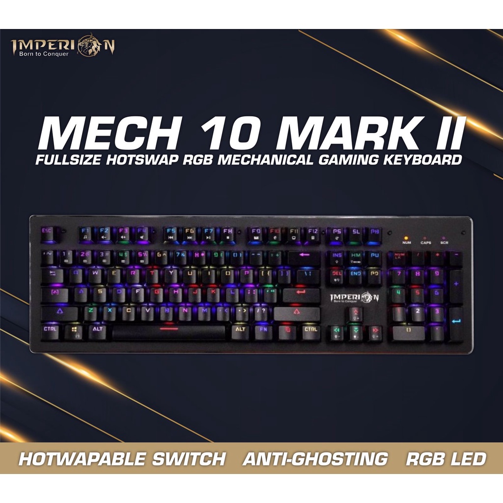 Jual IMPERION MECH 10 MARK II FULLSIZE RGB MECHANICAL GAMING KEYBOARD ...