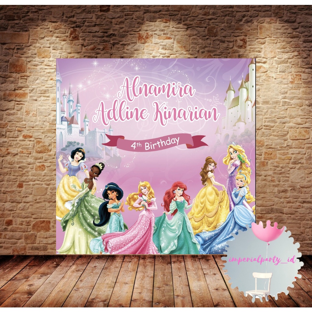 Jual Custom Backdrop Banner Spanduk Happy Birthday Princess Pink Girl 2 ...