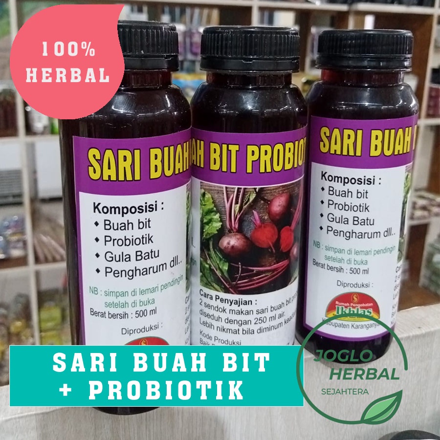 Jual Sari Buah Bit Probiotik Herbal Asli 100% Alami 250 ml | Shopee ...