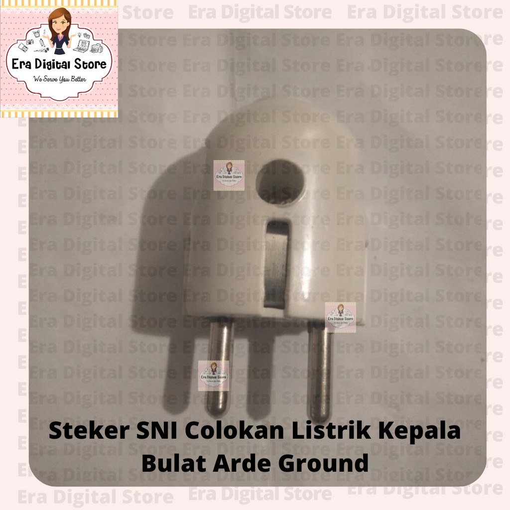 Jual Steker SNI Colokan Listrik Kepala Bulat Arde Ground Round | Shopee ...