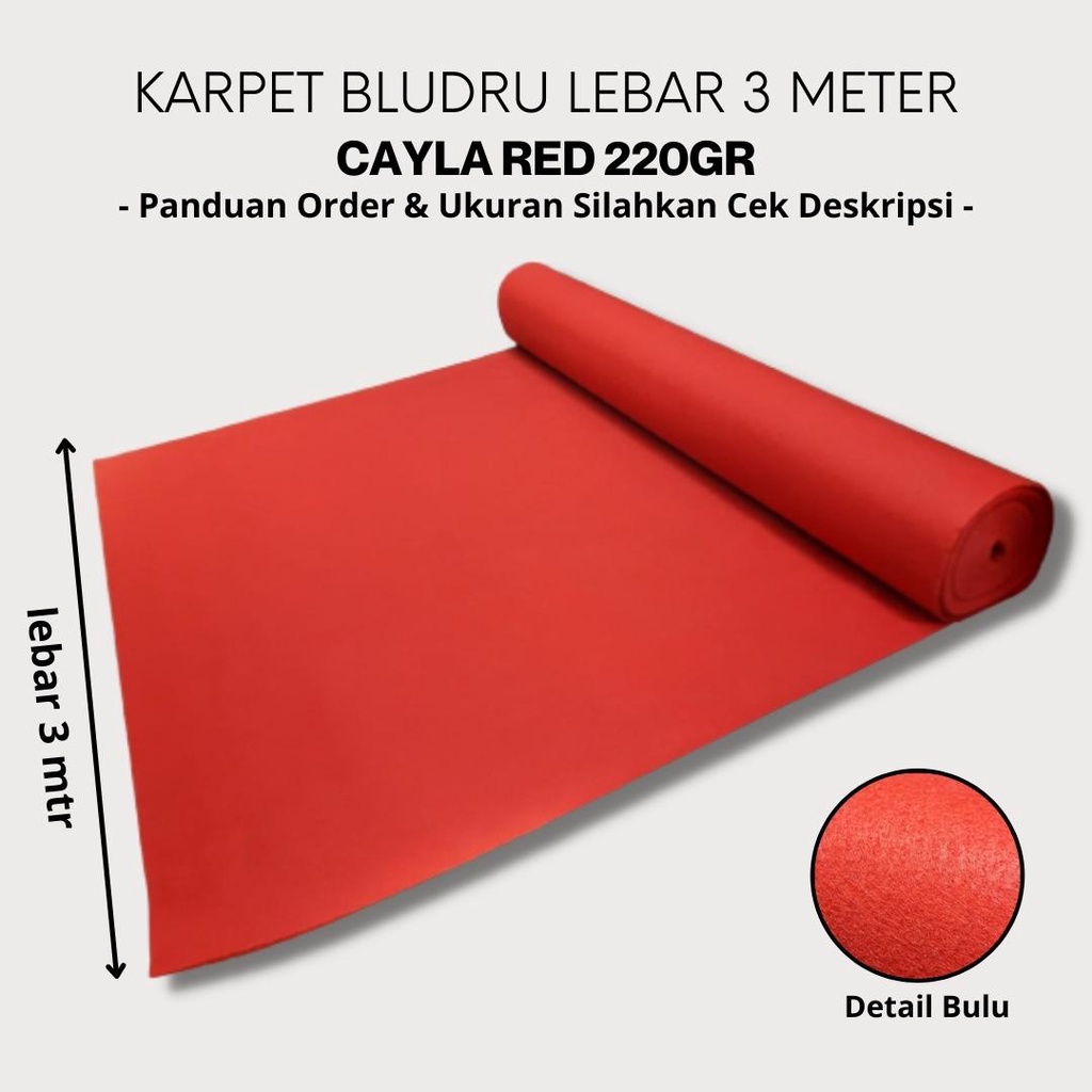 Jual Karpet Non Woven Tebal Cayla Red Jual Per Meter Lebar 3 Meter ...