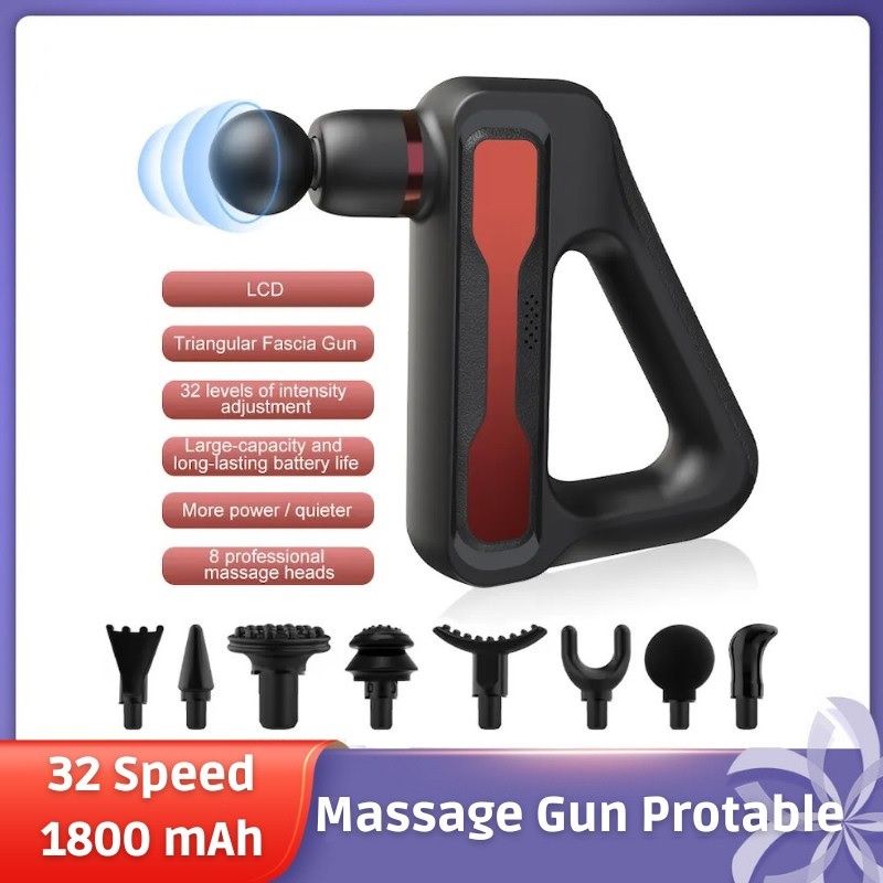 Jual Massage Gun Portable Triangular Fascia Gun Alat Pijat Multifungsi ...