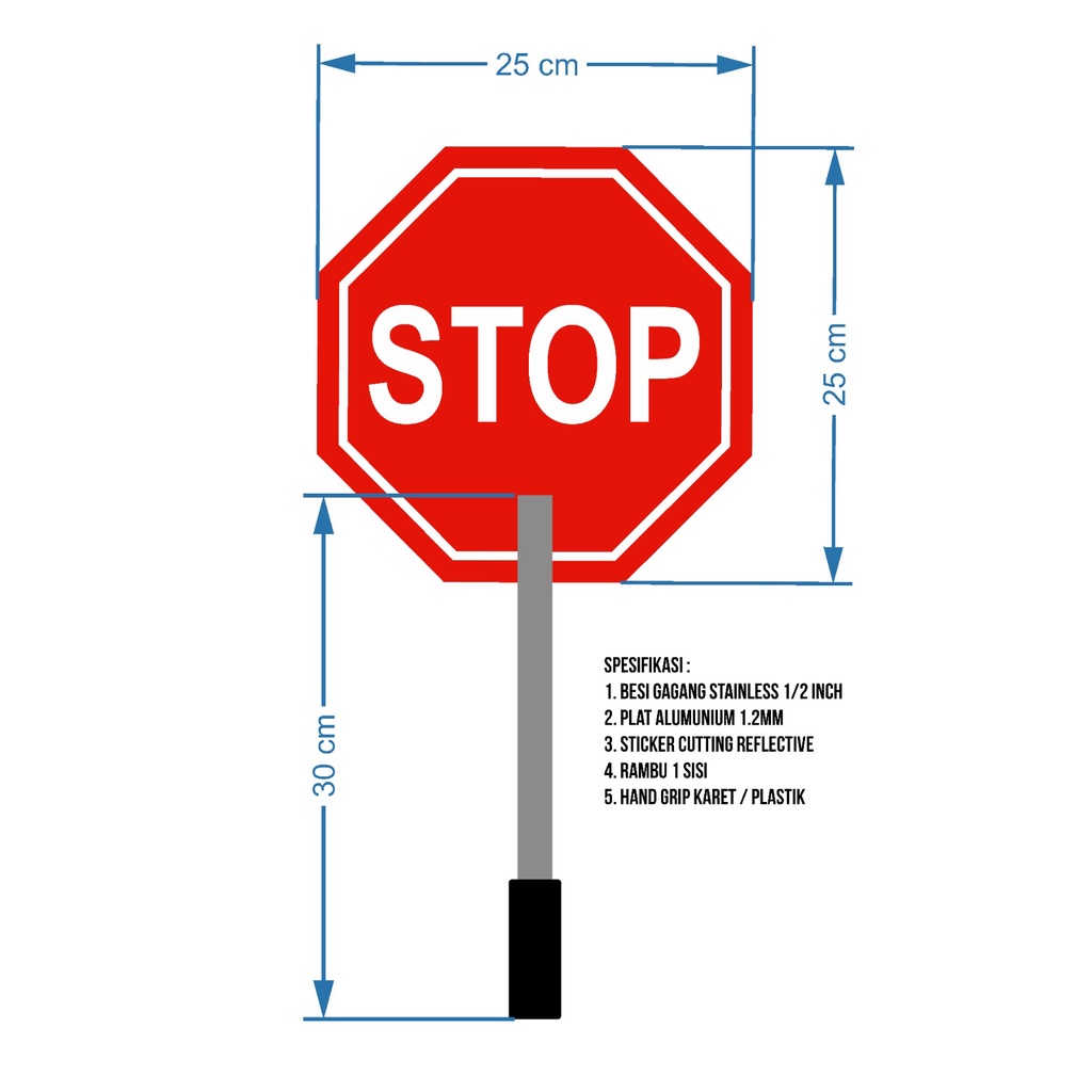 Jual Rambu Stop + Gagang / Handle | Shopee Indonesia