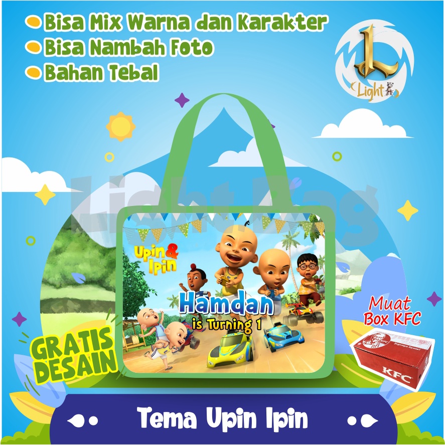 Jual Goodie Bag Upin Ipin /Tas Ultah Custom/Goodie Bag Custom/Tas Ultah ...