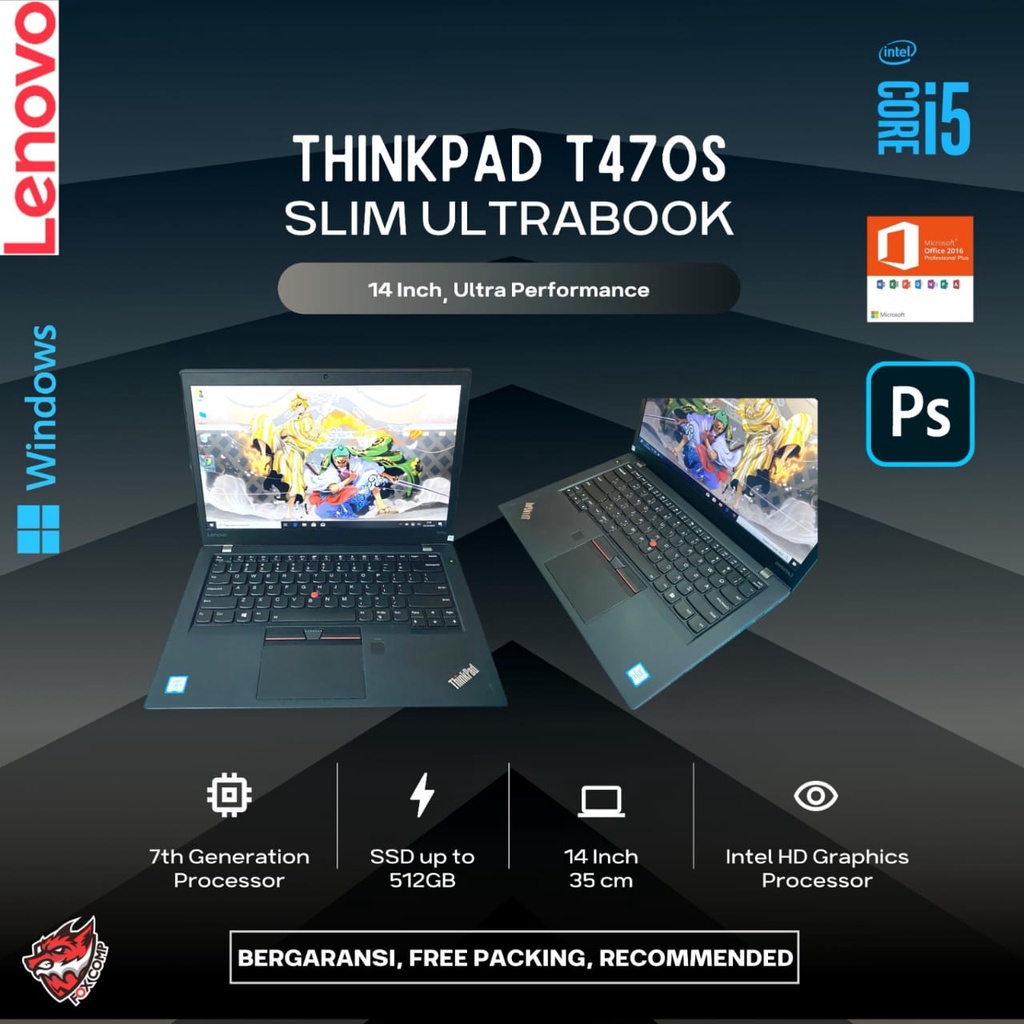 Jual LAPTOP LENOVO THINKPAD SLIM T460S T470S TOUCHSCREEN SECOND MURAH ...