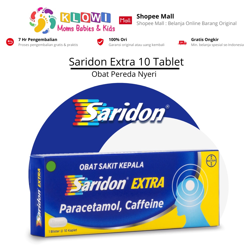 Jual Saridon Extra 10 Tablet / Sakit Kepala / Sakit Gigi / Paracetamol ...