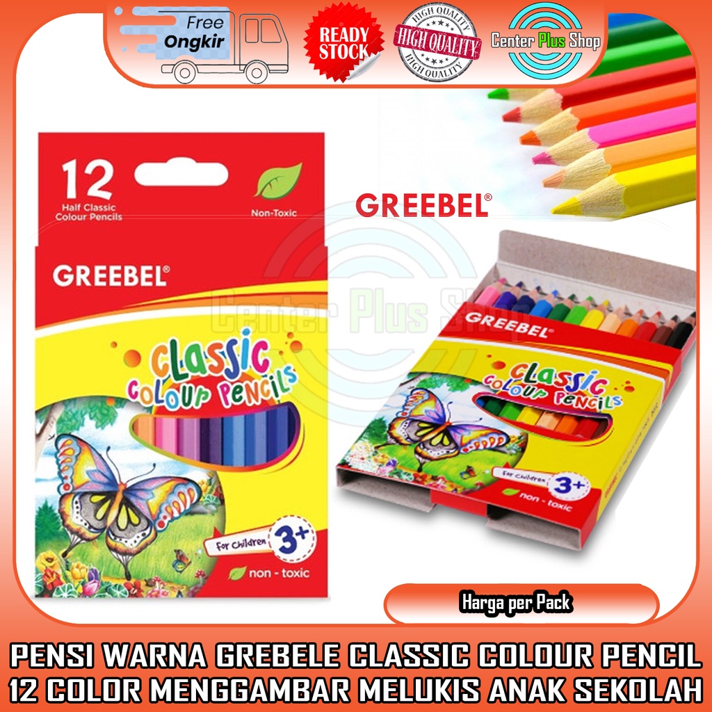 Jual Pensil Warna Greebel Colour Pencil Classsic 12 Panjang Pendek ...