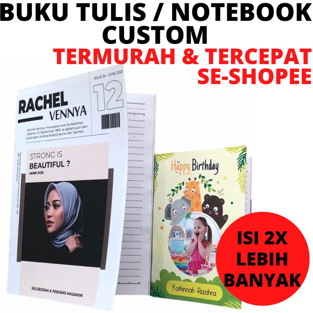 Jual Notebook Isi Tebal / Buku Catatan / Buku Tulis CUSTOM & COD A5 A6 ...