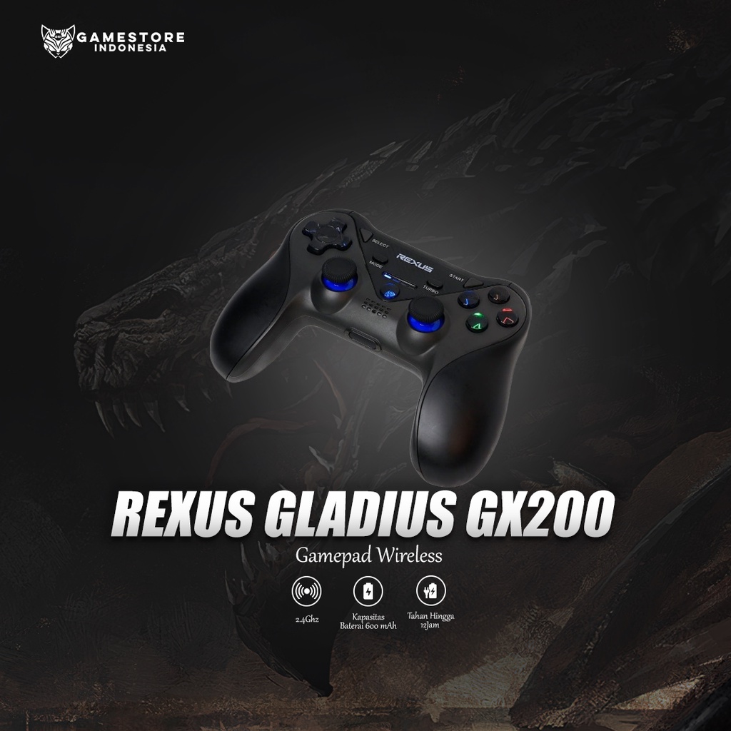 Jual Rexus Pro Gaming Wireless Gamepad Gladius GX200 | Shopee Indonesia