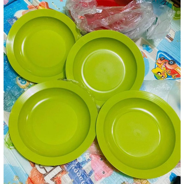 Jual Large Deep plate hijau Blossom collection piring Tupperware ...