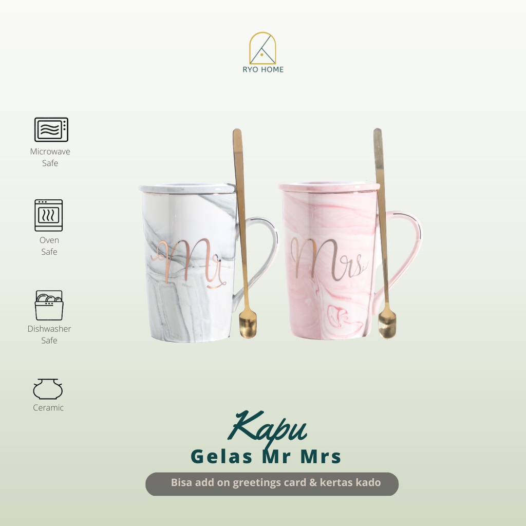 Jual Ryo Home - Kapu Gelas Couple / Gelas Mr Mrs / Kado Wedding / Mug / Gift Box / Keramik ...