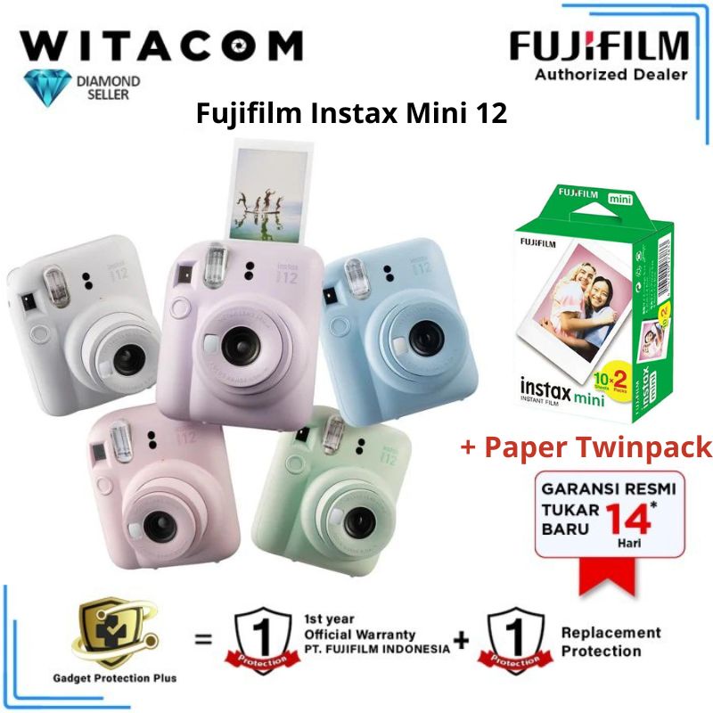 Jual Fujifilm Instax Mini 12 with Instax Mini Paper Twinpack - Garansi ...