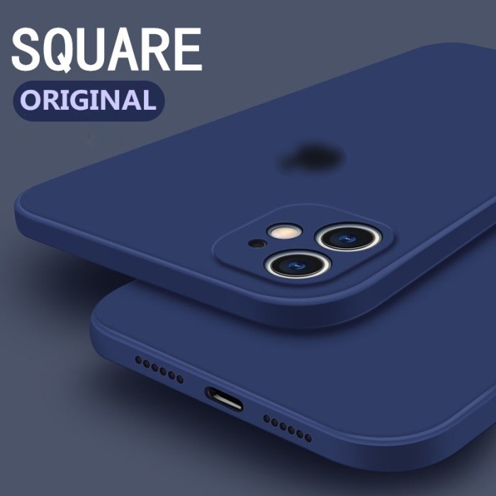 Jual SILICONE SQUARE FLAT EDGE Soft Case iP iPhone 7 8 Plus X XR XS 11 ...