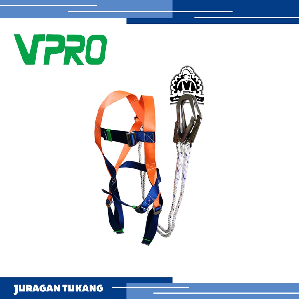 Jual Full Body Harness Fall Protection Double Hook Besar Double Line B022 Vpro | Shopee Indonesia