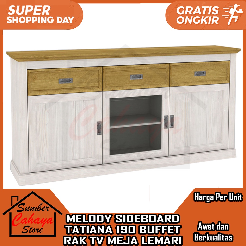 Jual [Instan] MEJA TV KAYU SERBAGUNA RAK MINIMALIS BUFET MODERN MELODY ...