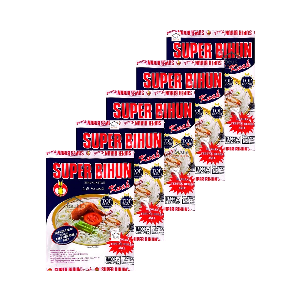 Jual 5PCS Super Bihun Kuah Instan dengan Tepung Beras Asli | Shopee ...