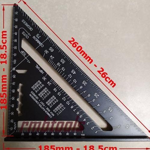 Jual Penggaris Speed Square 7 Inch Aluminum Mistar Triangle Ruler Siku ...
