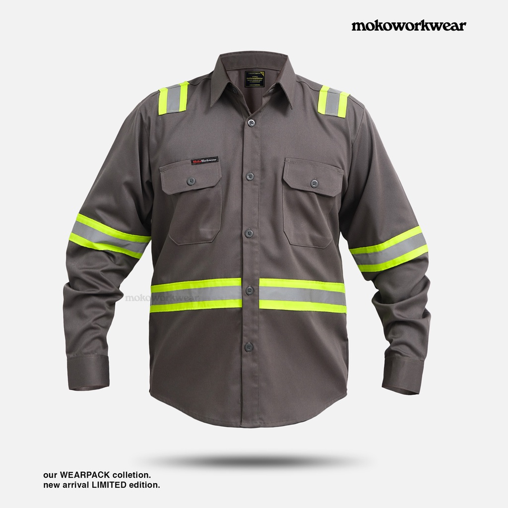 Jual Wearpack Baju Safety Abu Tua / Charcoal Hi-Vis Mokoworkwear ...