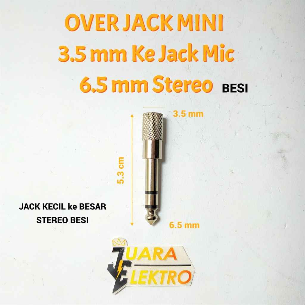 Jual OVER JACK MINI STEREO 3.5 mm Ke Jack Mic 6.5 mm Besi | Jack Kecil ...