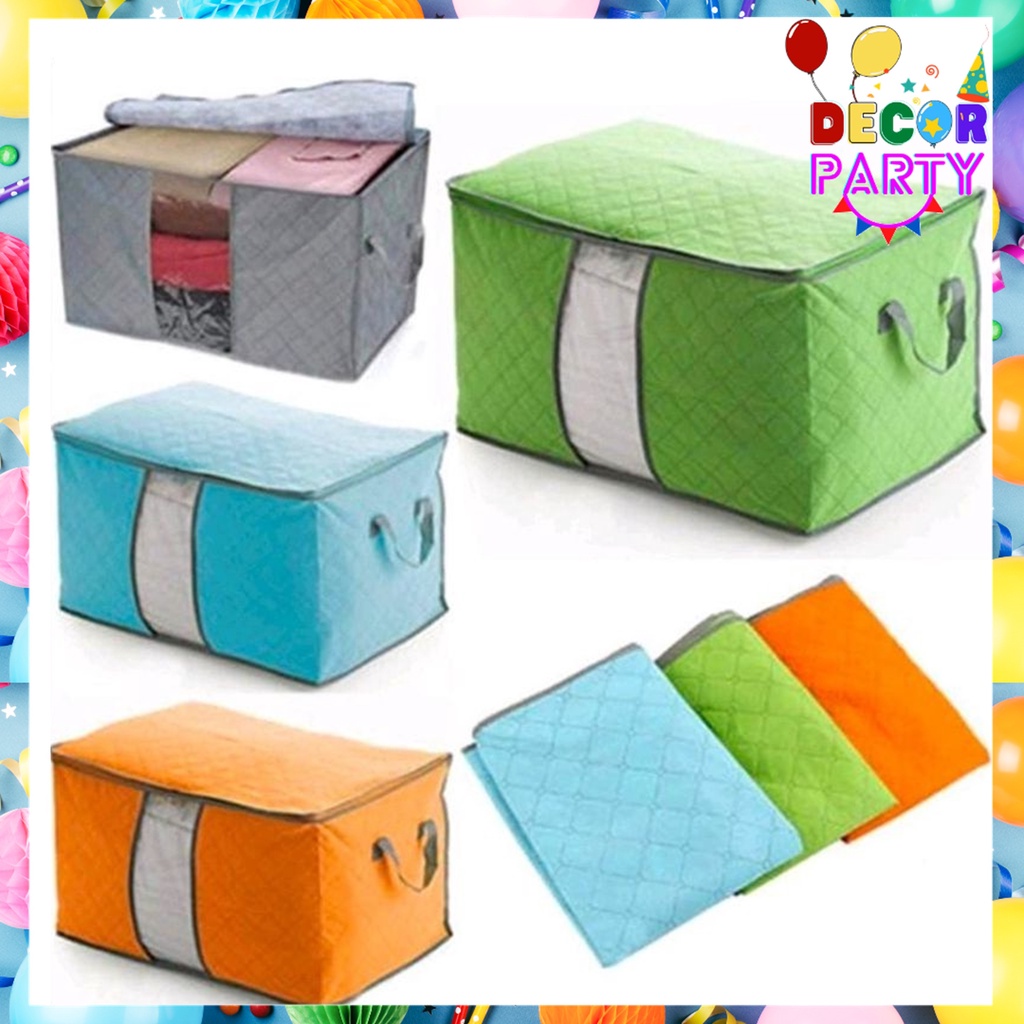 Jual DP Bamboo Storage Box Organizer Bag Tempat Penyimpanan Bed Cover ...