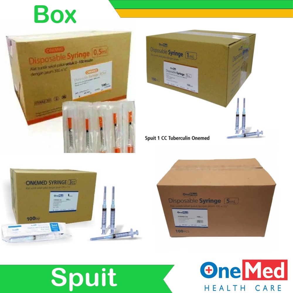 Jual Syringe Spuit 1cc 3cc & 5cc Onemed 1 Box | Shopee Indonesia