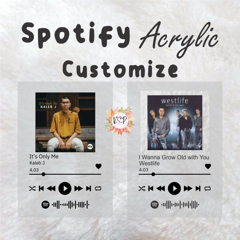 Jual Custom Acrylic Spotify Song Album Art Dengan Stand Kayu | Shopee ...