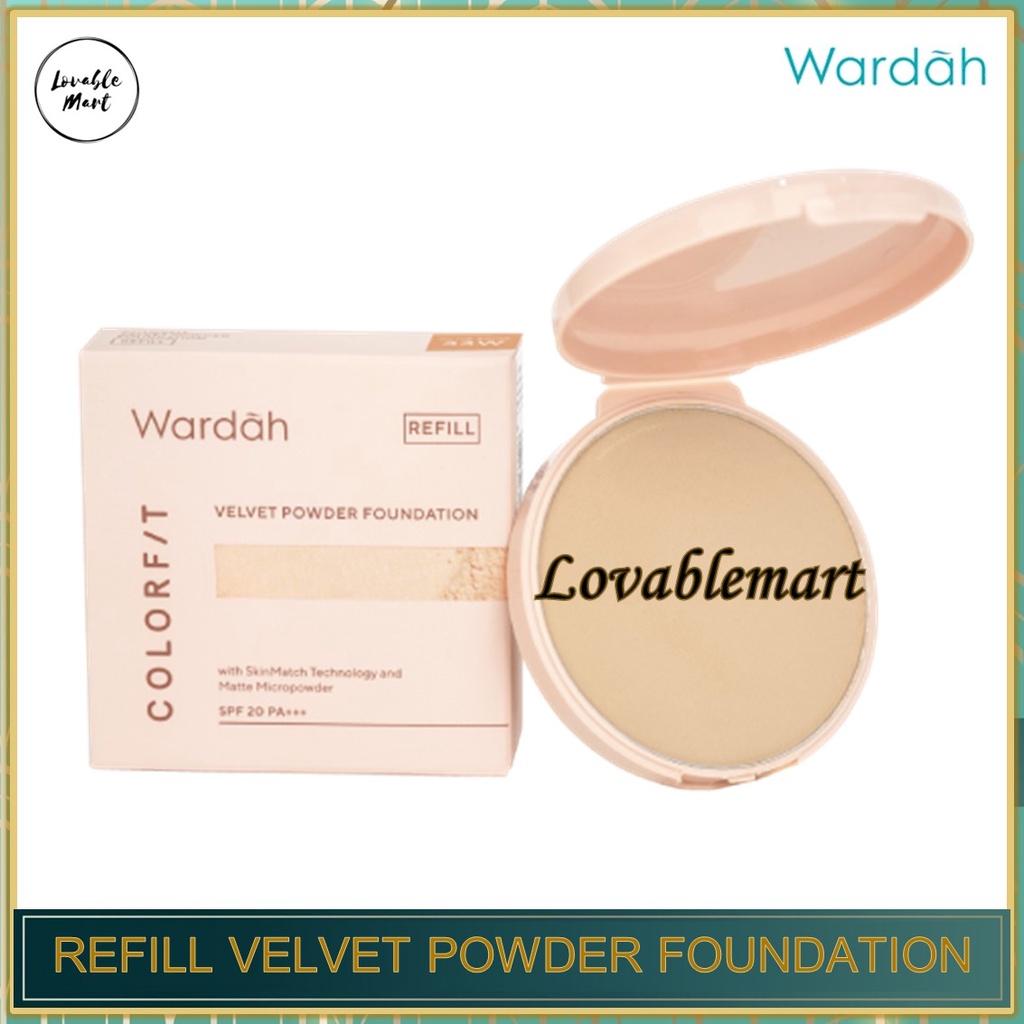Jual Wardah Colorfit Velvet Powder Foundation Refill 11 g - Bedak Padat ...