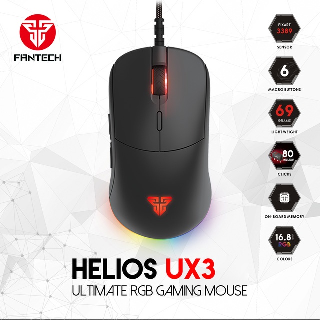 Jual Fantech Helios UX3 Gaming Mouse RGB Macro Pixart 3389 | Shopee ...