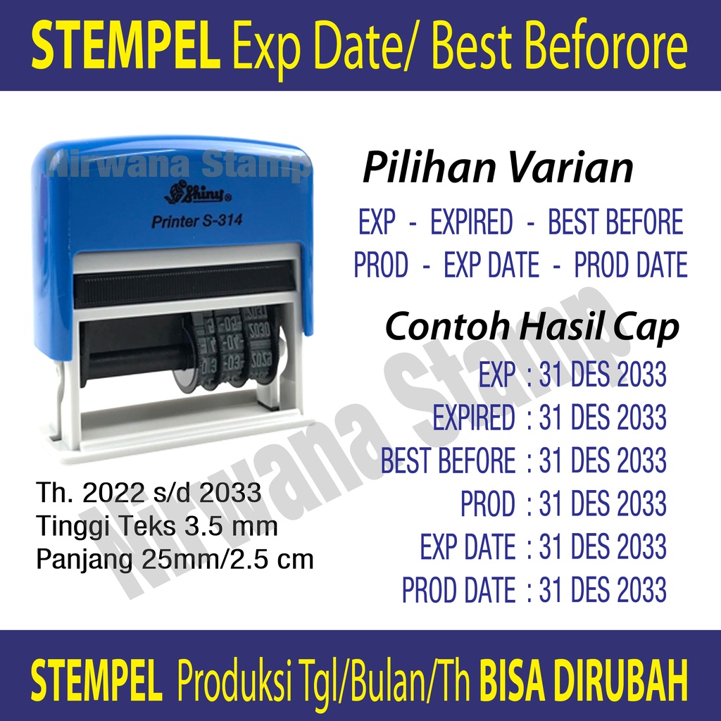 Jual Stempel Tanggal Produk - Expired - Kadaluwarsa - Exp Date - Best ...
