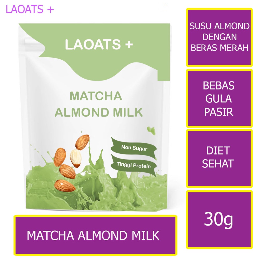 Jual Susu Almond Matcha Rendah Kalori Granola Oatmeal Chia Seed Susu ...