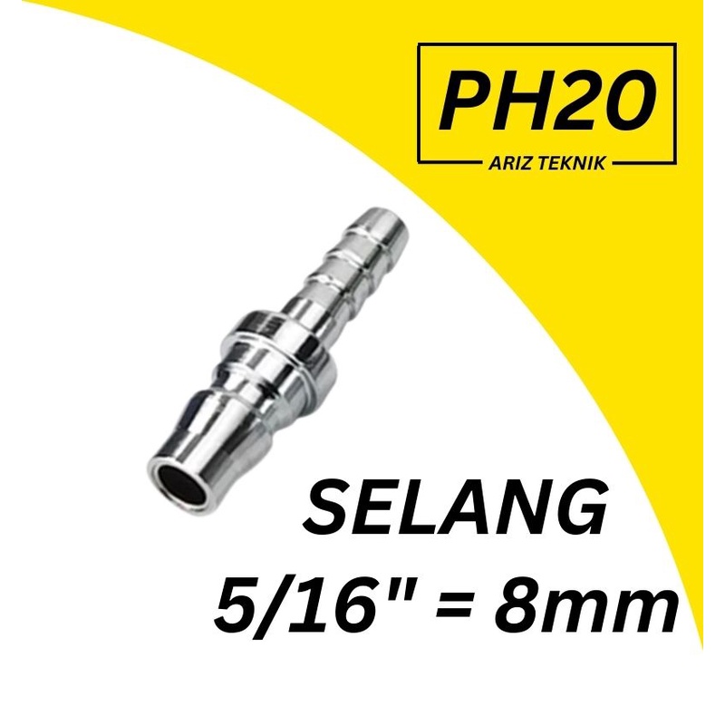Jual Coupler Selang Angin PH20 Model Plug Laki Ukuran Nepel Selang 5/16" (8mm) | Shopee Indonesia