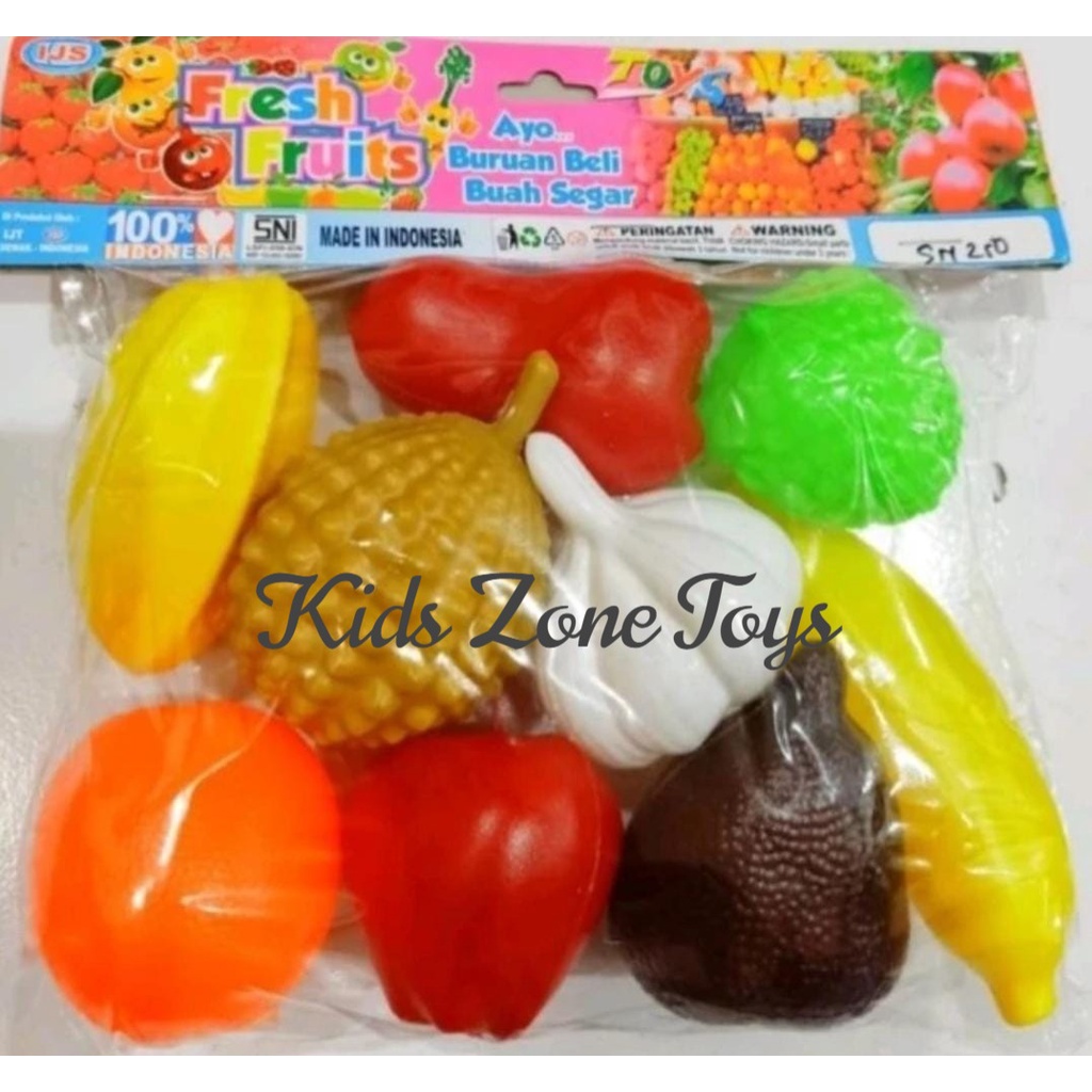 Jual Mainan Anak Buah Buahan Plastik / Fruit Fresh Toys 9 Pcs | Shopee ...