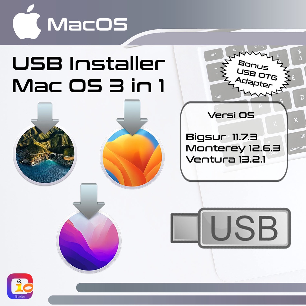 Jual USB Bootable MacOS Multiboot Installer 3in1 Big Sur, Monterey ...