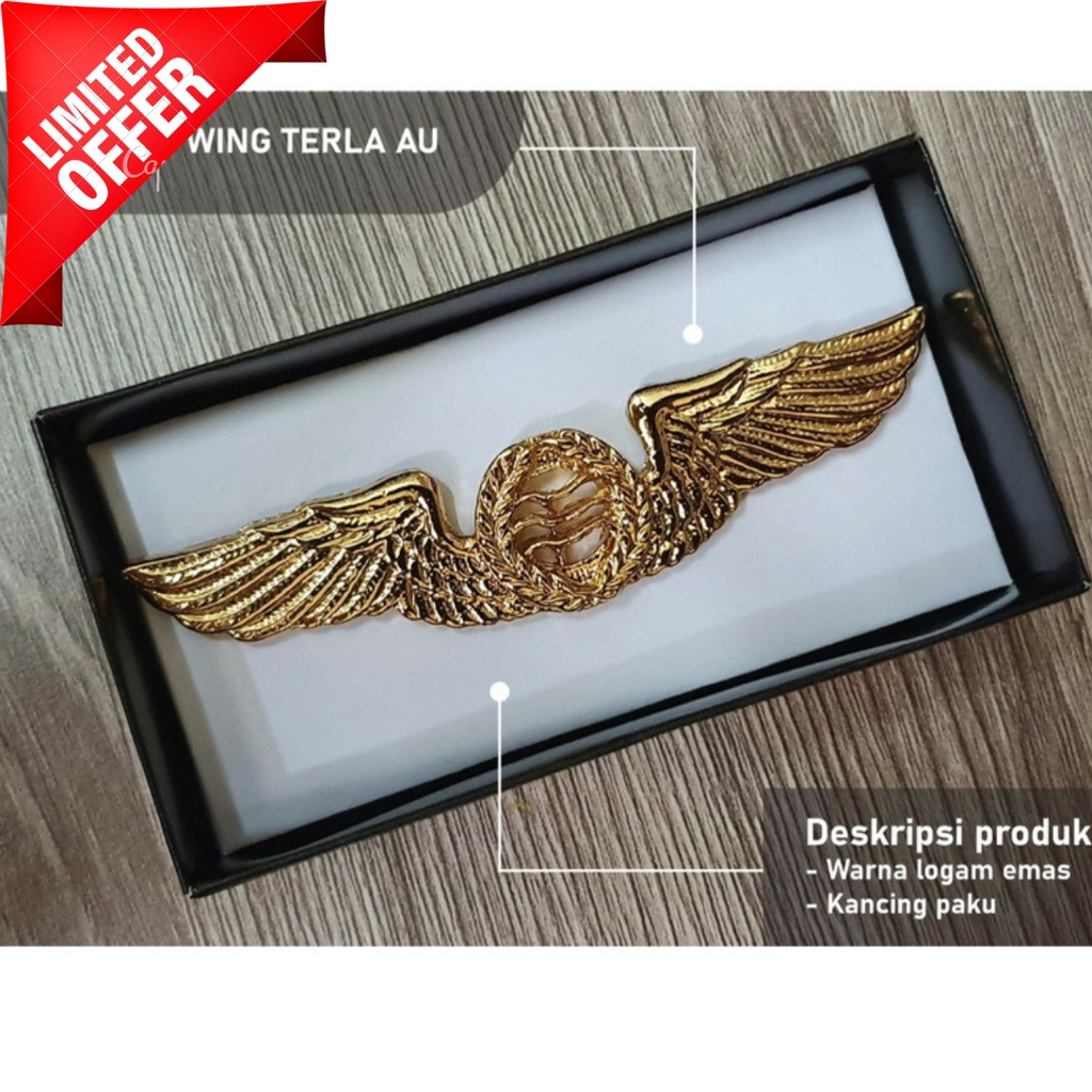Jual Brivet Wing Terla AU TNI / Militer AU Brivet Pin Wing | Shopee ...