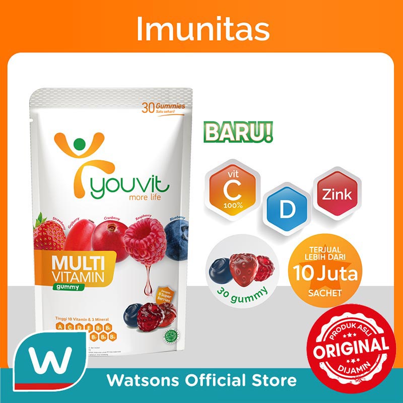 Jual Youvit Multivitamin Gummy Dewasa 1 Pouch isi 30 Gummy | Shopee Indonesia