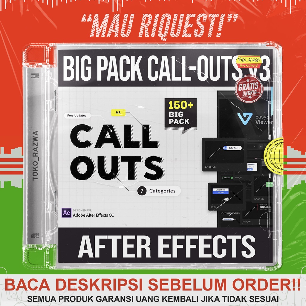 Jual EasyEdit Viewer Big Pack Call-Outs V3 for After Effects Extension ...