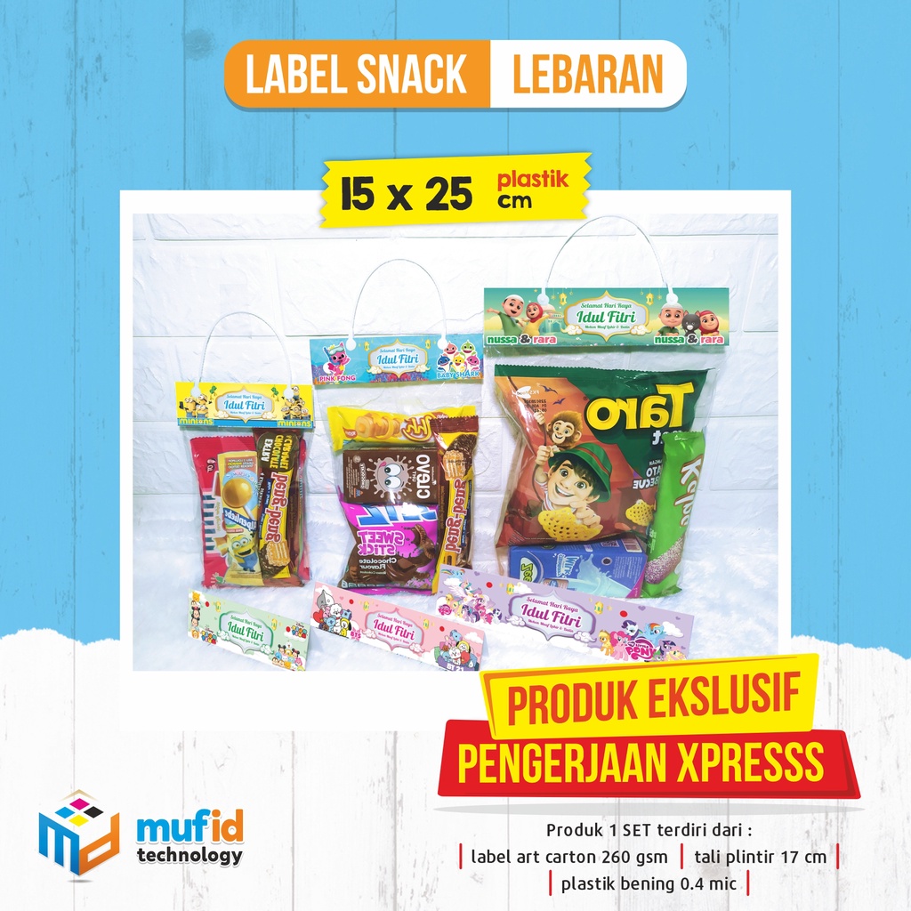 Jual Label Snack Lebaran 10SET (Label, Tali, Plastik 15x25 cm) | Shopee ...