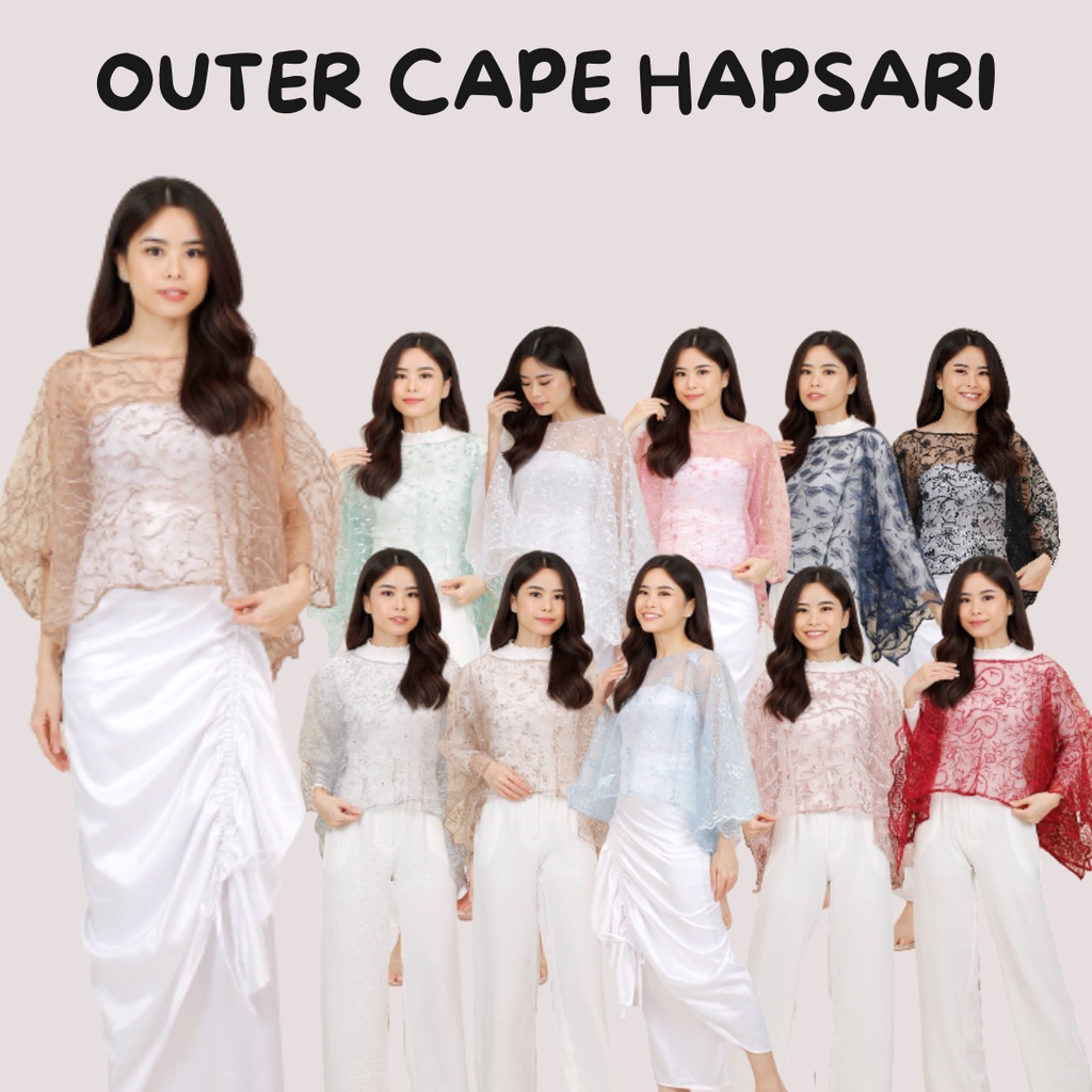 Jual OUTER CAPE HAPSARI TILLE BORDIR KONDANGAN | Shopee Indonesia