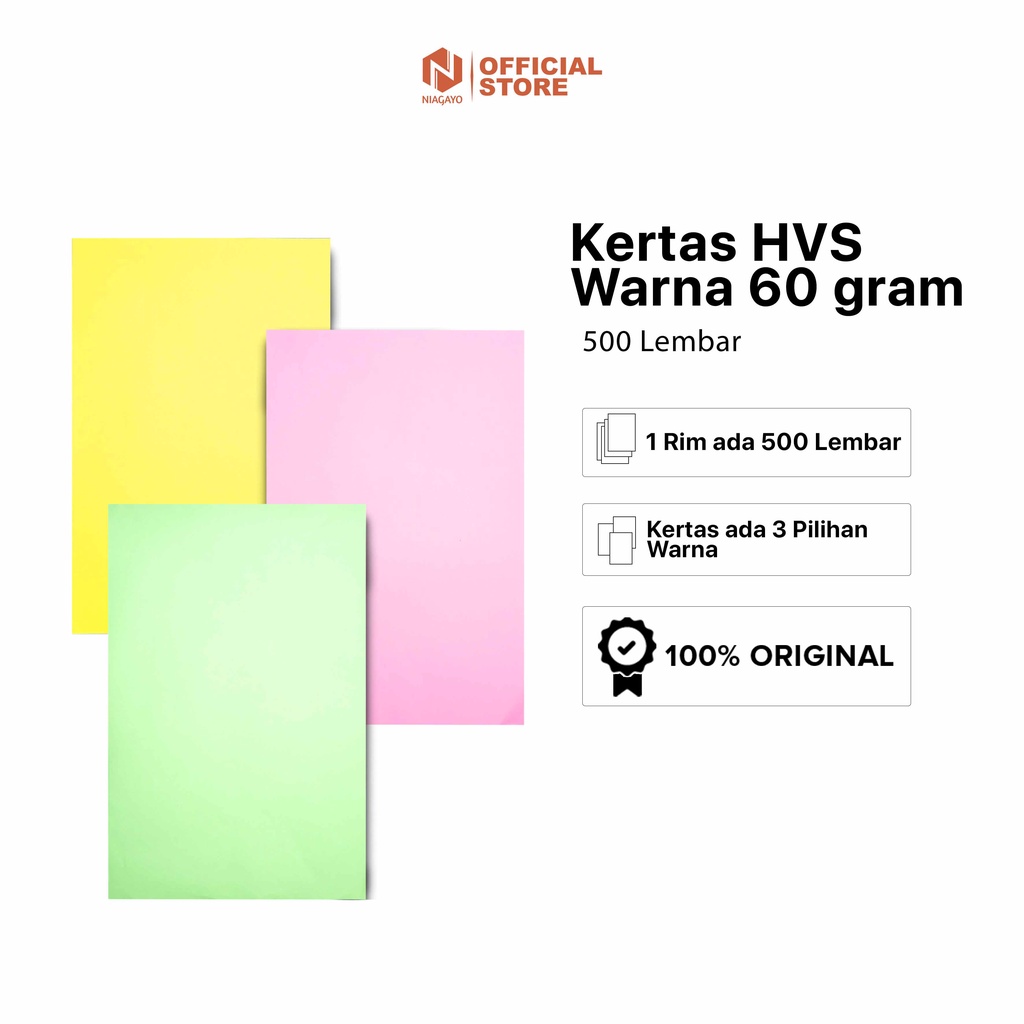 Jual Kertas HVS Berwarna Ukuran F4 60 Gram 500 Lembar | Shopee Indonesia