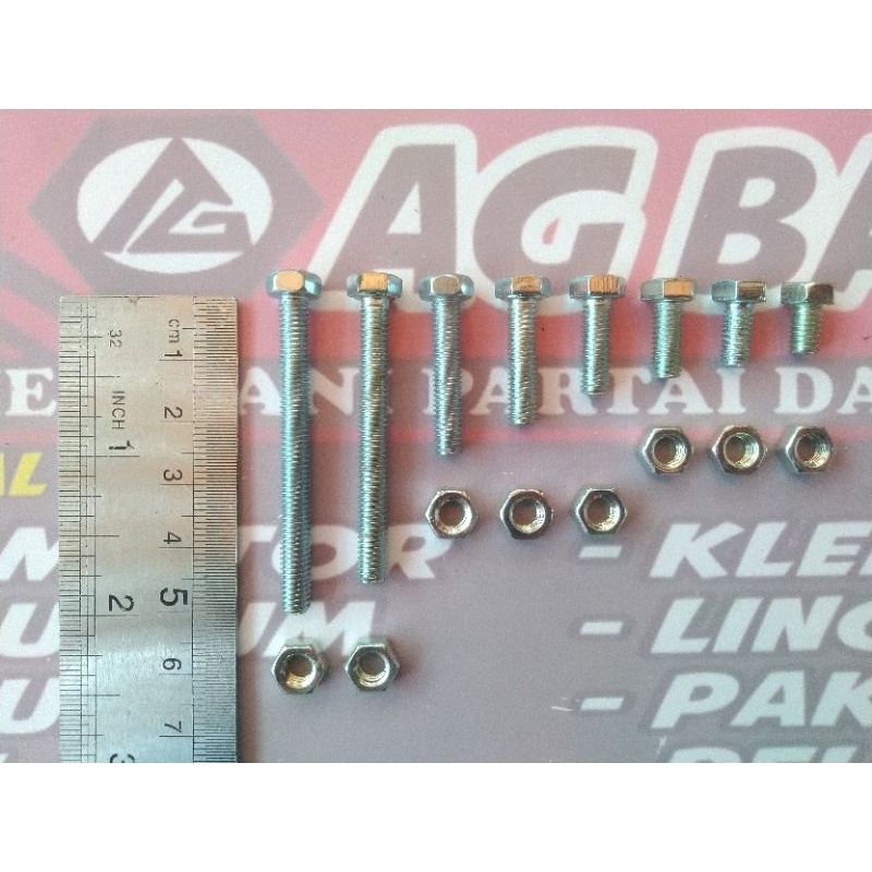 Jual Baut Mur JP M4 x 50 (5 cm) / Baut 7 Putih / Baut Kunci 7 | Shopee ...