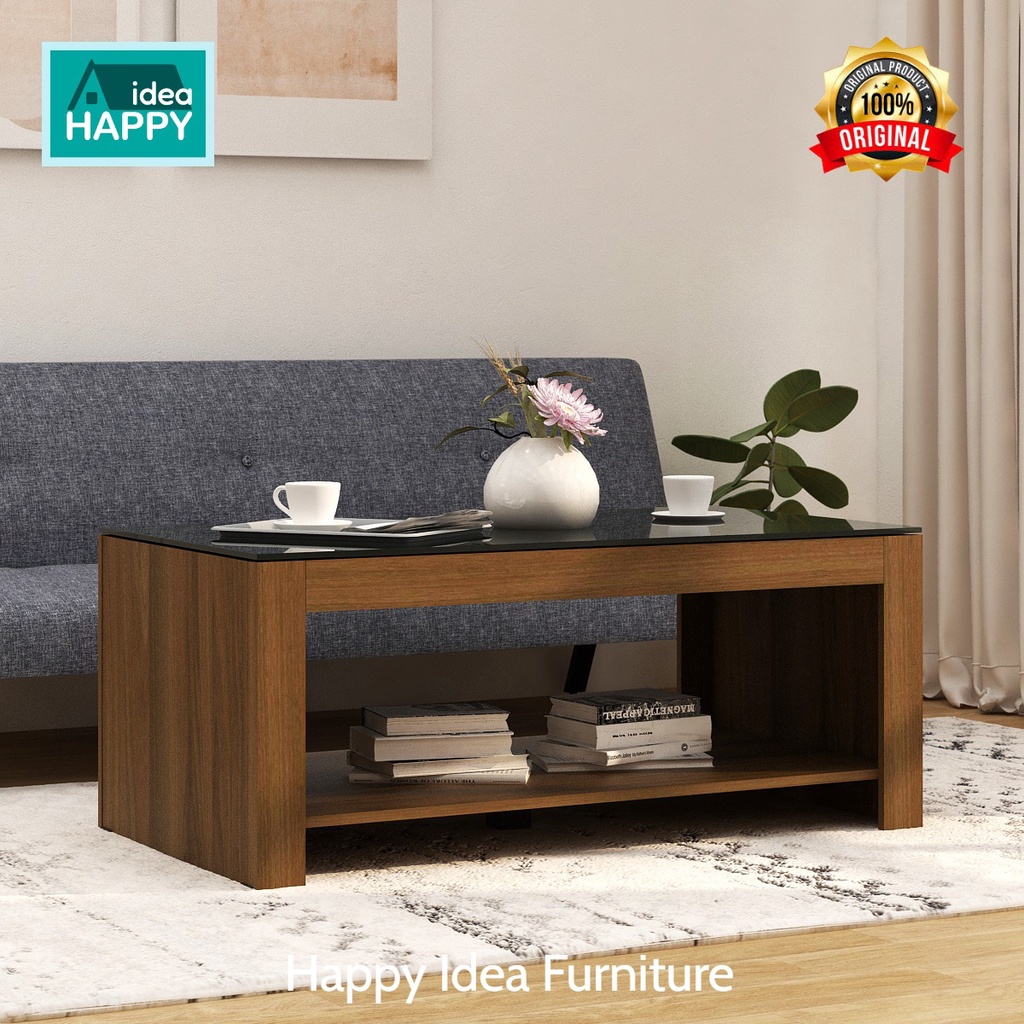 Jual 𝗛𝗮𝗽𝗽𝘆 𝗜𝗱𝗲𝗮 - Meja Tamu Minimalis Elegan Kaca Riben Hitam Coffe ...