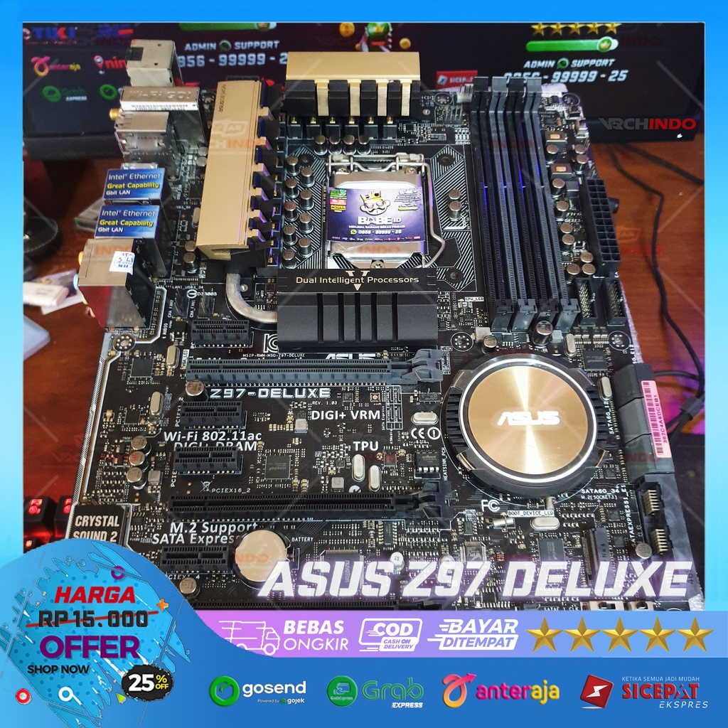 Jual Motherboard ASUS Z97 DELUXE ThunderBolt WiFi - LGA 1150 Haswel Refresh | Shopee Indonesia
