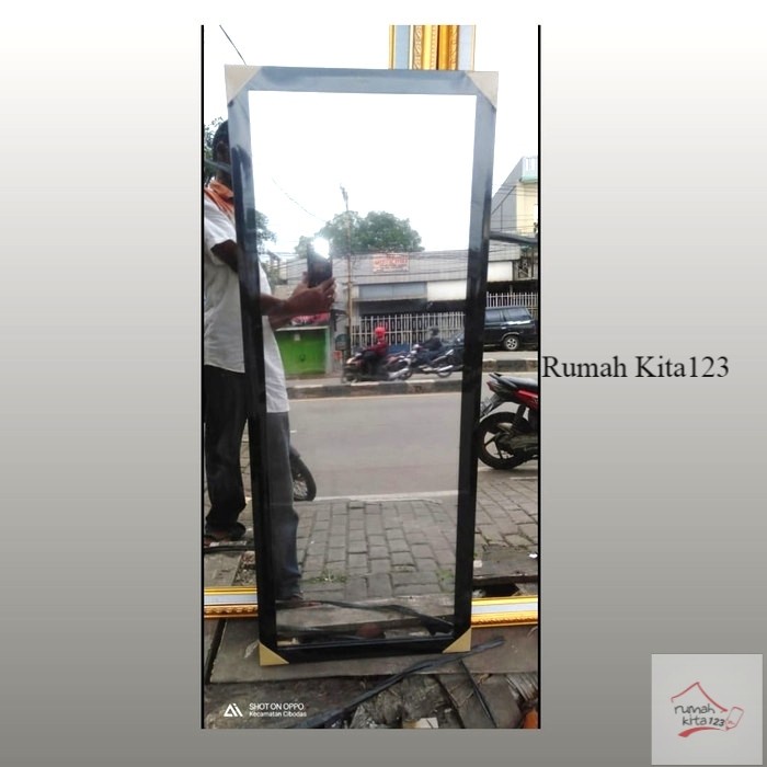 Jual Cermin Kaca Mirror Full Badan 35cm x 91cm HITAM -120B | Shopee ...