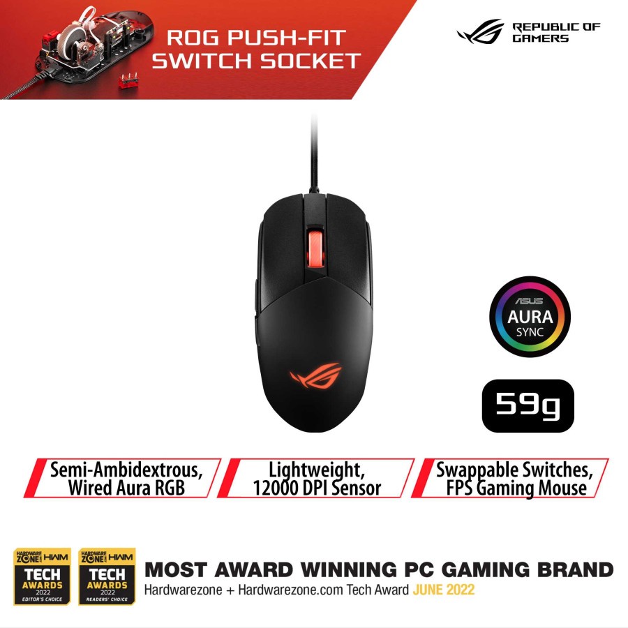 Jual ASUS ROG Strix Impact III - Gaming Mouse | Shopee Indonesia