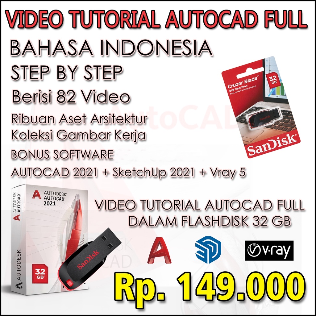 Jual TUTORIAL AUTOCAD BAHASA INDO BONUS SOFTWARE | Shopee Indonesia